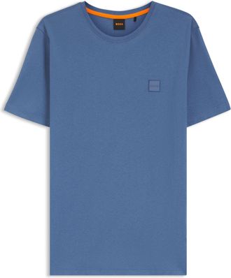 BOSS Herren Tales T-Shirt aus Baumwoll-Jersey mit Logo-Aufn&auml;her Blau XXXL