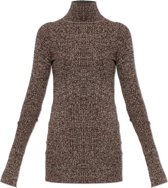Sportmax Pull &agrave; col roul&eacute; en laine Bouquet - Femme - Pulls - Brun - Taille: 38 FR