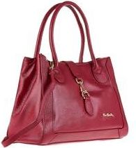 Pierre Cardin Sac à bandoulière pour femme en cuir véritable Made in Italy 34,5 x 22 x 17 cm 55086, Rubis, Taille unique