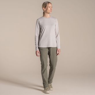 Craghoppers Akona T-Shirt f&uuml;r Damen, Nosilife, Lang&auml;rmlig (Auster-Grau)
