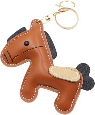 Generic Porte-cl&eacute;s cheval - Cuir PU mignon, breloque de sac &agrave; dos de cheval mignon, pendentif de charme de sac en forme danimal, porte-cl&eacute;s pour femmes et fil
