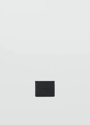 Mango Porte-cartes effet grain&eacute; noir - Homme - Taille unique - MANGO MAN