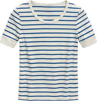 A.P.C. A.p.c., Femme, Tops, Multicolore, Taille: 42 FR Camiseta Ajust&eacute; MC Ray&eacute;es