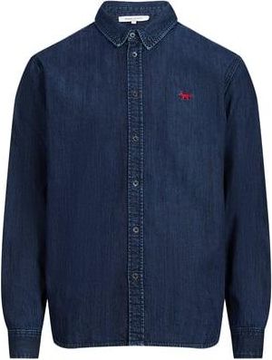 Maison Kitsun&eacute; Chemise denim droite en coton