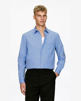 Arket Legeres Popeline-Hemd -Blau