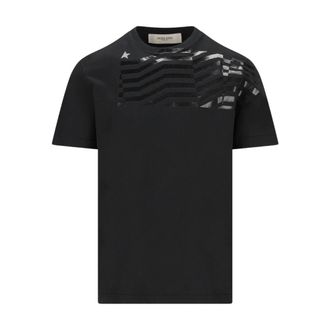 Golden Goose T-Shirt mit Ton-in-Ton-Print - - Tops - Herren - Schwarzk - M