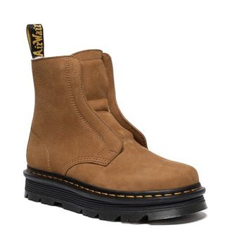 Dr. Martens Bottes sans lacets Zebzag unisexe pour adulte, Nubuck frais&eacute; marron d&eacute;sert Wp, 13 Women/12 Men