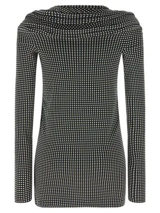 Junya Watanabe Sculptural Polka-Dot Jersey Dress - Black