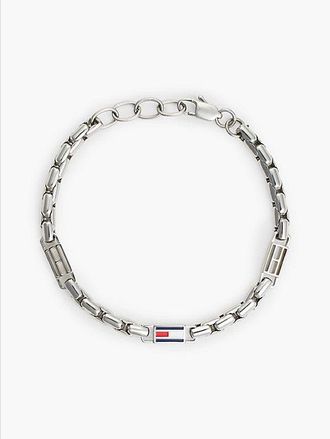 Tommy Hilfiger Bracelet &agrave; maillons en acier inoxydable et drapeau 3D