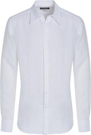 Dolce & Gabbana Klassisches Leinenhemd - - Shirts - Herren - Wei&szlig; - 2XL