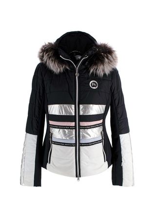 Sportalm Black Ski Jacket with Faux Fur Hood Size M