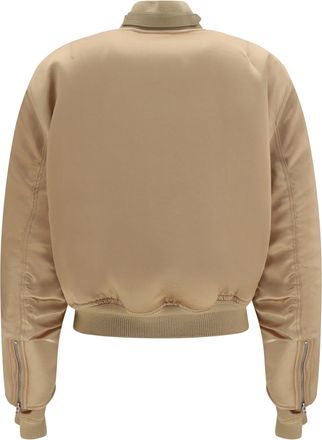 Tom Ford Satin Aviator Bomber Jacket - Beige