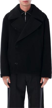 Christophe Lemaire Homme, Manteaux, Noir, Taille: L Boxy Peacoat