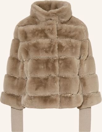 Rino&Pelle Rino & Pelle Kunstfell-Jacke Im Materialmix beige
