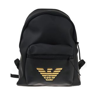 Emporio Armani Homme, Sacs, Noir, Taille: ONE Size Zaino in Tessuto Gommato Backpack