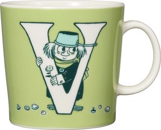 Arabia Moomin Henkelbecher ABC Buchstabe V, aus Vitroporzellan, Fassungsverm&ouml;gen: 400ml, Ma&szlig;e: 12 x 9,4 x 9 cm, 1066898