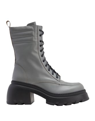 8 by YOOX LEATHER CHUNKY COMBAT ANKLE BOOTS