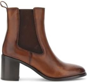 Caf&egrave;noir Bottines En Cuir &Agrave; La Cheville Avec &Eacute;lastiques, Pour Femme, Couleur Cuoio, Taille 36