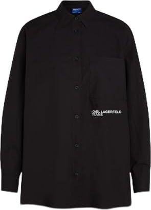 Karl Lagerfeld Karl Lagerfeld Jeans, Femme, Chemise D&eacute;contract&eacute;e, Coupe D&eacute;contract&eacute;e, Noir, M