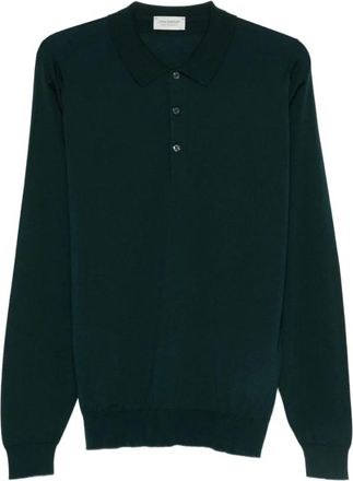 John Smedley Homme, Tops, Vert, Taille: M Polo &agrave; Manches Longues
