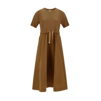 Herno Femme, Robes, Vert, Taille: 40 FR Robe Camel avec Jupe en Taffetas