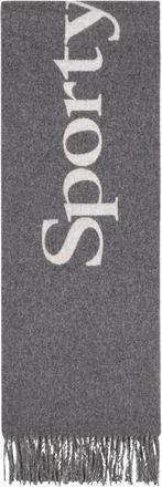 Sporty & Rich unisex, Accessoires, Gris, Taille: ONE Size Oversized Wool Scarf