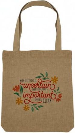 Fabulous Sac Shopping Tote Bag Aspect Lin - When Everything is Uncertain Typographie Message Citation Sant&eacute; Mentale Bien etre Self Care - Sac de Courses Toile 