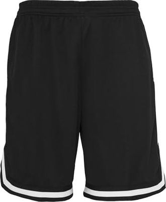 Urban Classics Short Stripes Mesh Homme Short Noir/Blanc 3XL 100% Polyester Regular/Coupe Standard