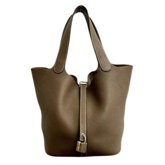 Herm&egrave;s Sac seau Picotin Lock en cuir Taurillon Cl&eacute;mence Pre-owned - Femme - Pre-owned - Brun - Taille: ONE Size