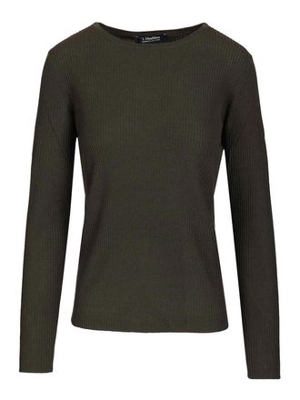 Max Mara Rundhalspullover - Gr&uuml;n