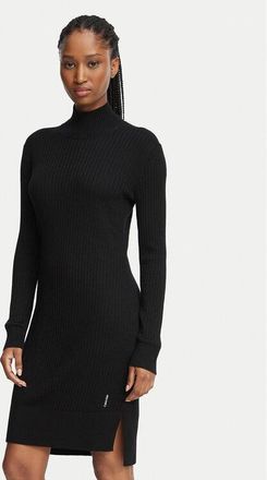 Calvin Klein Strickkleid LV044H362G Schwarz Slim Fit