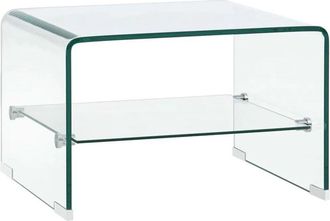 vidaXL Table basse Clair 50x45x33 cm Verre tremp&eacute; Vidaxl