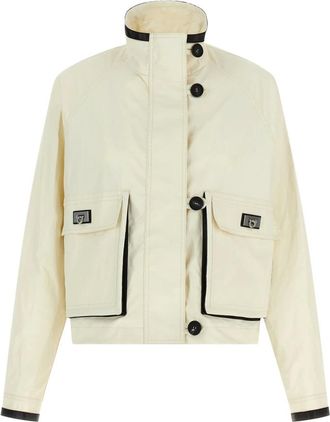 Ferragamo Femme, Vestes, Blanc, Taille: 36 FR Tech Linen Jacket