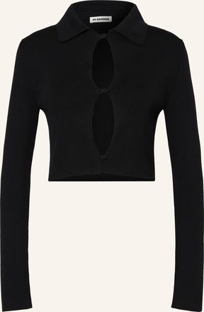 Jil Sander Cropped-Strickjacke schwarz