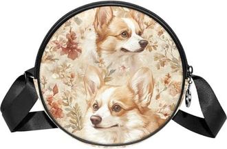 Generic Sac &agrave; bandouli&egrave;re circulaire pour femme, joli sac &agrave; bandouli&egrave;re avec fermeture &eacute;clair, bretelles r&eacute;glables, sac &agrave; main rond d&eacute;contract&eacute; pour femmes et