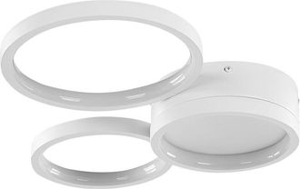 Beliani Beliani - Plafonnier Moderne en Anneau &agrave; 3 Lampes led Int&eacute;gr&eacute;es M&eacute;tal Rond Blanc Agnat