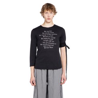 Ann Demeulemeester See My Love T-Shirt with Ribbon Detail