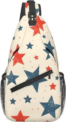 Generic Sacoche Homme Bandouliere Motif &eacute;toile vintage Antivol Sacs &agrave; Bandouli&egrave;re R&eacute;glable Crossbody Bag pour Randonn&eacute;e &eacute;cole Femme