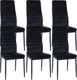 Clp 6er Set Esszimmerst&uuml;hle Mayfair schwarz Samt