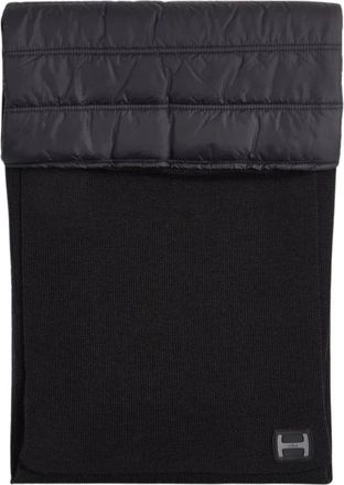 Hogan Homme, Accessoires, Noir, Taille: ONE Size Quilted Puffer Knit Scarf