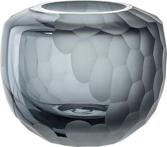 Leonardo Bellagio Tischvase - Vase aus hochwertigem Glas mit Struktur außen - Handarbeit - Höhe 10 cm, Durchmesser 11 cm - Anthrazit, 036444