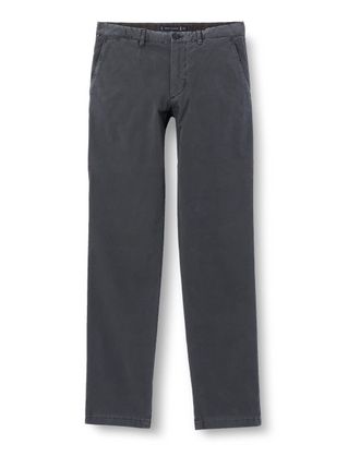 Tommy Hilfiger Herren Chino Hose Denton TH Flex Satin GMD mit Stretch, Schwarz (Dark Ash), W30/L36