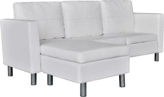 vidaXL Vidaxl - Modulsofa 3-Sitzer Kunstleder Weiß