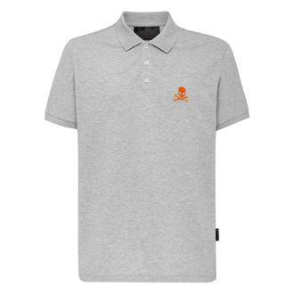 Philipp Plein Slim Fit Polo Shirt SS Skull - - Tops - Herren - Grau - S