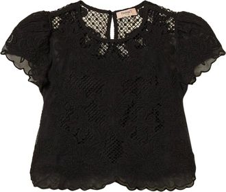 Twinset Femme, Blouses et Chemises, Noir, Taille: 36 FR Blouse en mousseline avec broderie