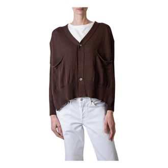 Maryya Maryya, Femme, Pulls, Brun, Taille: 38 FR Cardigan Poncho