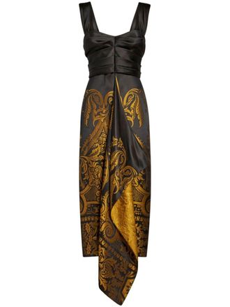 Etro robe en jacquard &agrave; coupe mi-longue - Noir