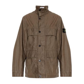Stone Island Homme, Vestes, Brun, Taille: M Veste avec &eacute;cusson logo