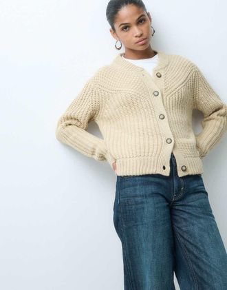 Wrangler Cardigan im Western-Stil in Beige-Neutral