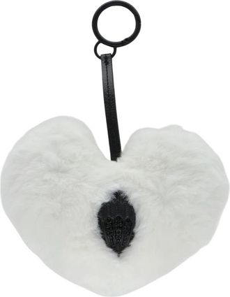 Kurt Geiger Heart Faux Fur Charm - - Bags - Damen - Wei&szlig; - ONE SIZE
